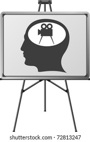 Cinema Brain Man Vector Illustration Stock Vector (Royalty Free) 72813247