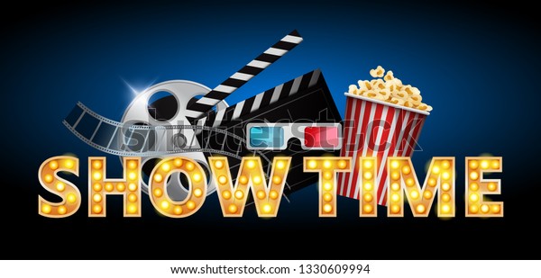 Cinema Concept Showtime Banner Poster Design Stock Vector (Royalty Free ...