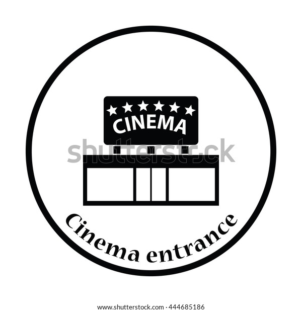 Cinema Entrance Icon Thin Circle Design Stock Vector (Royalty Free ...