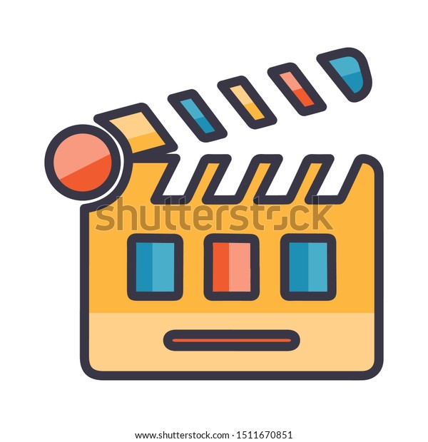 Cinema Flapper Transparent Icon Colorful Icon Stock Vector (Royalty ...
