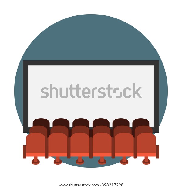 Cinema Hall Flat Icon Rows Red Stock Vector (Royalty Free) 398217298 ...