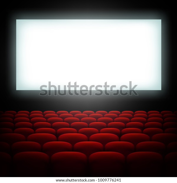 Cinema Hall Screen Red Seats Includes Stock Vector (Royalty Free ...