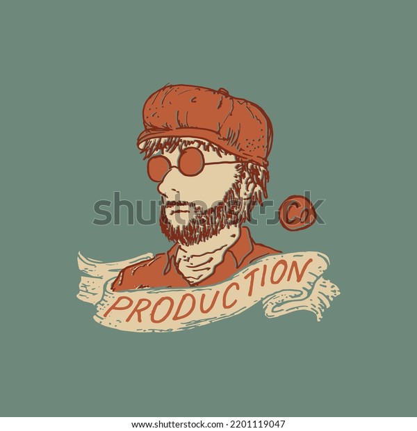 Cinema Logo Template Man Hat Icon Stock Vector (Royalty Free ...
