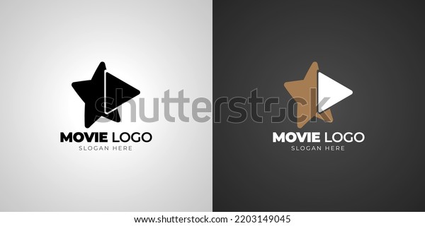 Cinema Movie Logo Star Gradient Background Stock Vector (Royalty Free ...