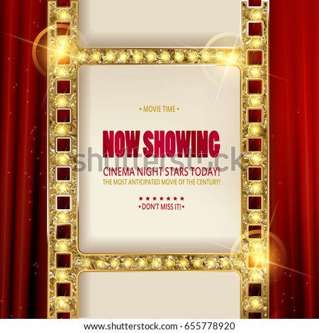 Cinema Poster Gold Frame On Background Stock Vector (Royalty Free ...