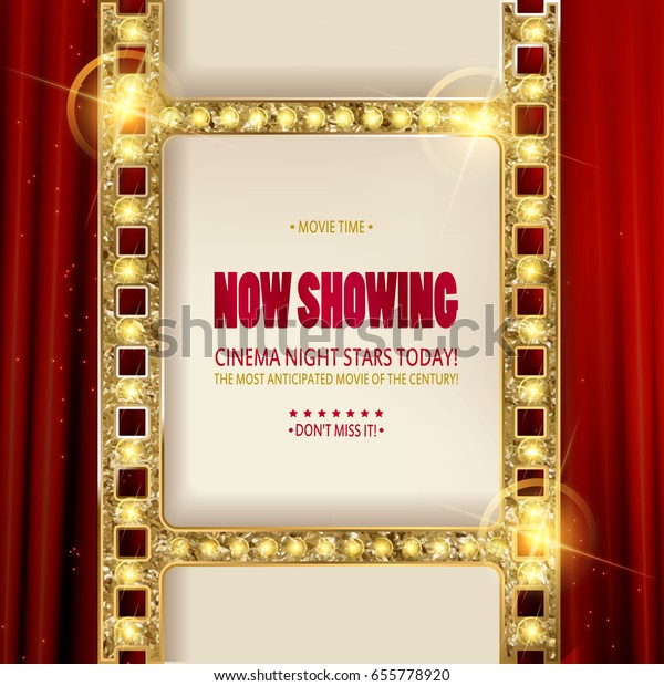 Cinema Poster Gold Frame On Background Stock Vector (Royalty Free ...