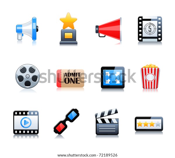 Conjunto vectorial de símbolos cinematográficos: vector de stock (libre ...