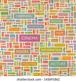 Cinema Word Cloud Concept Illustration Stock Vector (Royalty Free ...