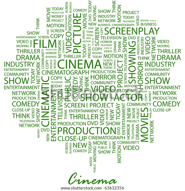 Cinema Word Collage On White Background Stock Vector (Royalty Free ...