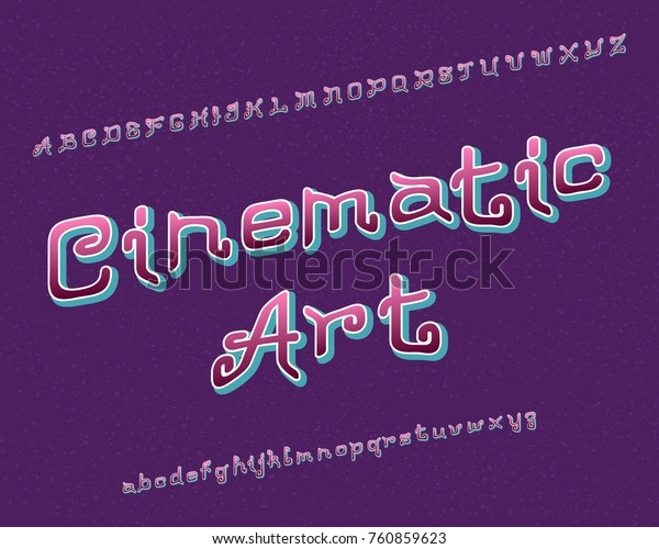 Cinematic Art Typeface Artistic Font Isolated Stock Vector (Royalty ...