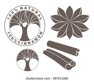 Cinnamon Logo Isolated Cinnamon On White Stock Vector (Royalty Free ...