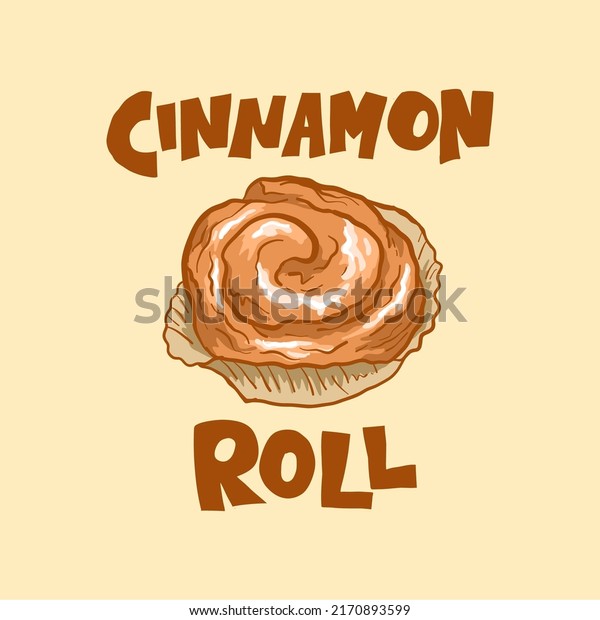 Cinnamon Roll Cartoon Vector Illustration Playful: เวกเตอร์สต็อก (ปลอด ...