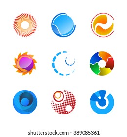 Circle Design Symbols Collection Vector Illustration Stock Vector ...