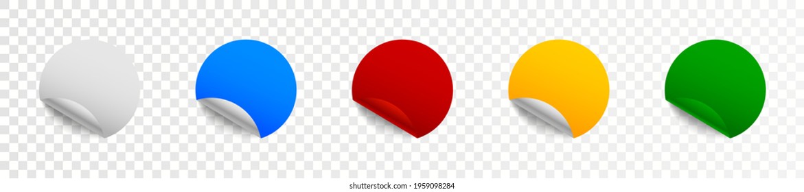 Circle Adhesive Symbol Collection On Transparent Stock Vector (Royalty ...