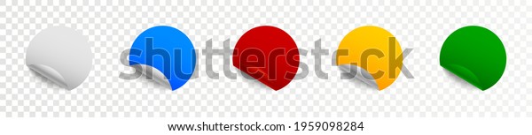 Circle Adhesive Symbol Collection On Transparent Stock Vector (Royalty ...