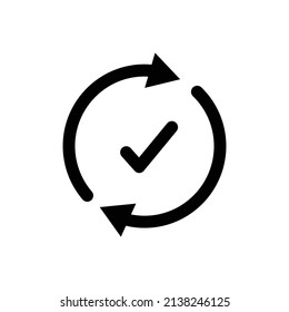 Circle Arrow Icon Check Mark Line Stock Vector (Royalty Free ...