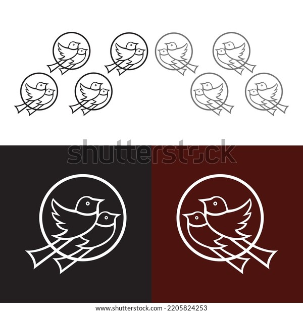 Circle Birds Animal Logo Design Stock Vector (Royalty Free) 2205824253 ...