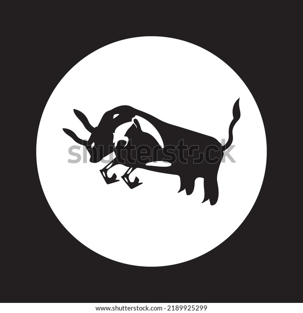 Circle Black Bull Vector Animal Stock Vector (Royalty Free) 2189925299 ...