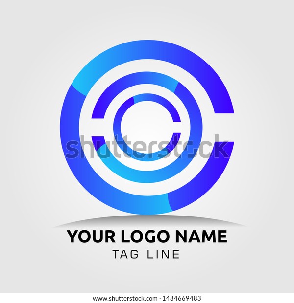 Circle Blue Gradient Logo Company Letter Stock Vector (Royalty Free ...