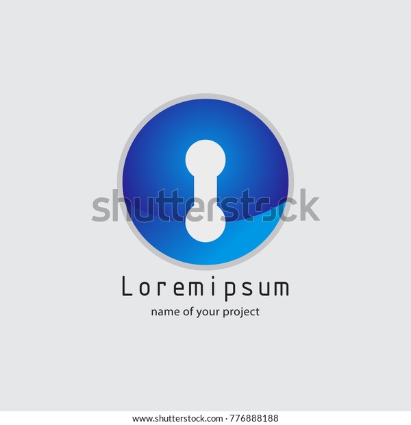 Circle Blue Key Hole Logo Stock Vector (Royalty Free) 776888188 ...