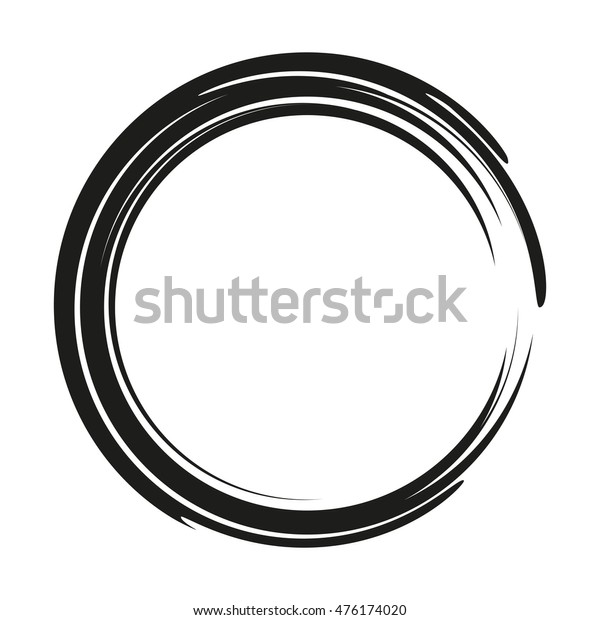 trazo de brocha circular, círculo zen