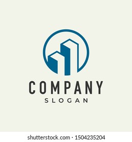 Circle Building Logo Light Background Vector Stock Vector (Royalty Free ...