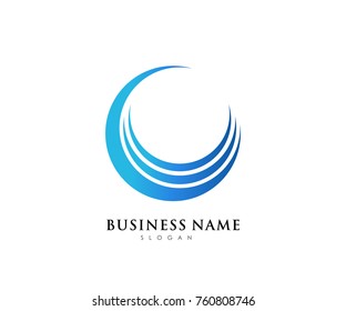 Circle Business Logo Template Blue Gradient Stock Vector (Royalty Free ...