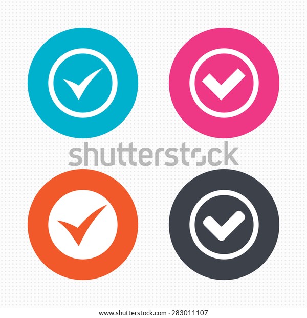 Circle Buttons Check Icons Checkbox Confirm Stock Vector (Royalty Free ...