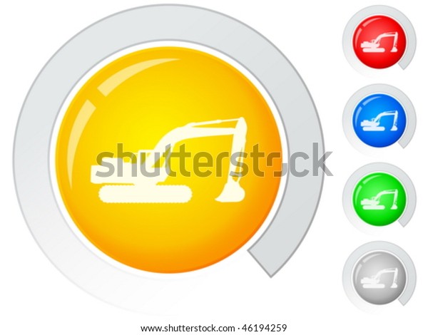 Circle Buttons Excavator Vector Illustration Stock Vector (Royalty Free ...