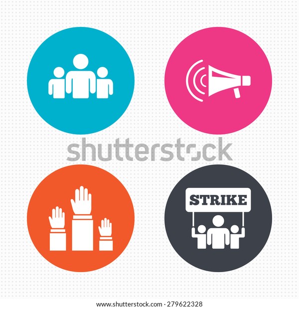 Circle Buttons Strike Group People Icon Stock Vector (Royalty Free ...