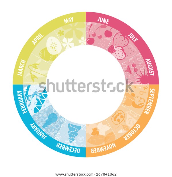 Circle Calender Pictures Vector Illustration Stock Vector (Royalty Free ...
