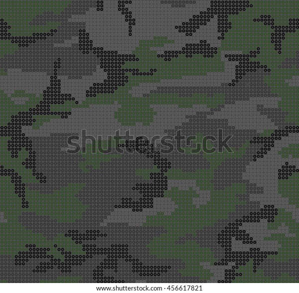 Circle Camouflage Seamless Pattern Gray Green Stock Vector (Royalty ...