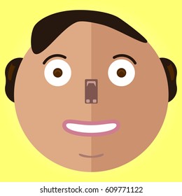 Circle Cartoon Character Head Design: vector de stock (libre de ...
