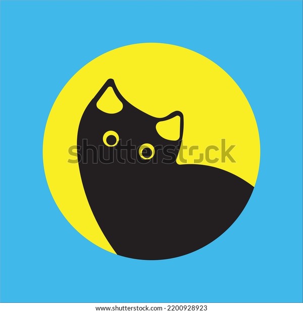 Circle Cat Animal Vector Logo Template Stock Vector (Royalty Free ...