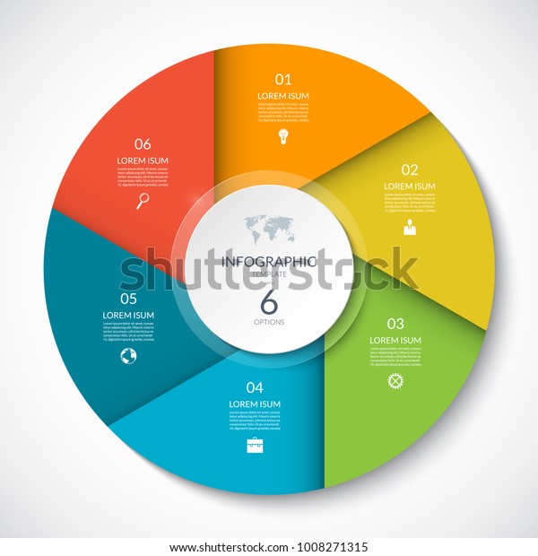 Circle Chart Infographics Vector Diagram 6 Stock Vector (Royalty Free ...