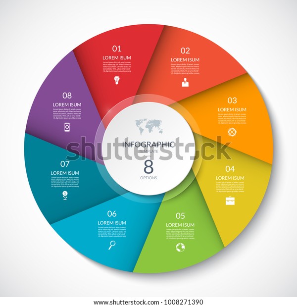 Circle Chart Infographics Vector Diagram 8 Stock Vector (Royalty Free ...