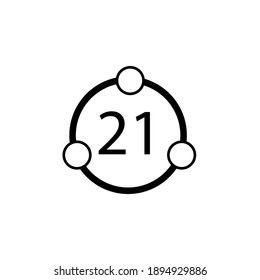 Circle Circles Number Twenty One Inside Stock Vector (Royalty Free ...