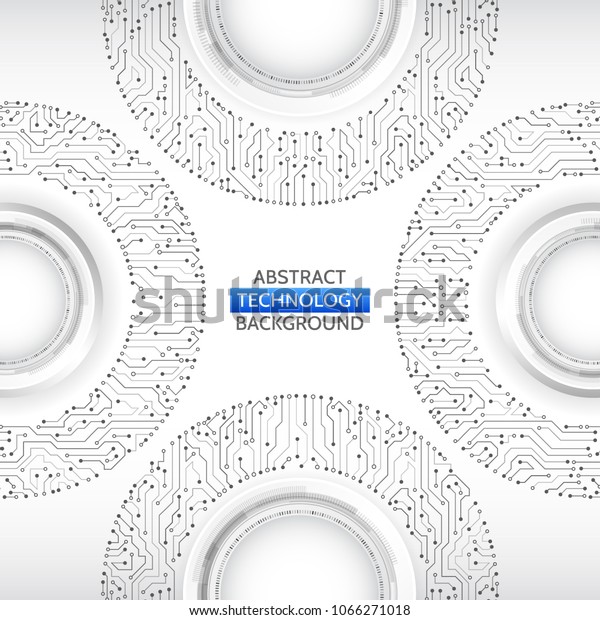 Circle Circuit Board Vector Illustration Hightech Stock Vector (Royalty ...