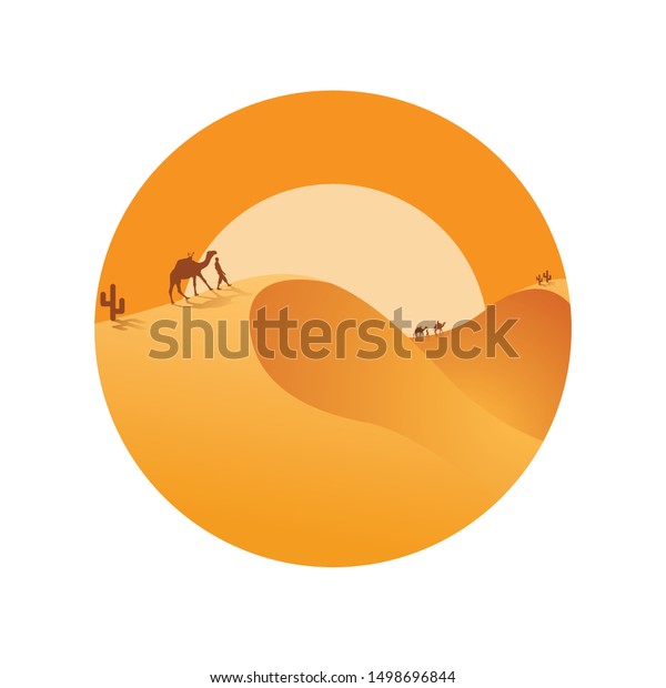 Circle Desert Illustration Concept Idea Stock Vector (Royalty Free ...