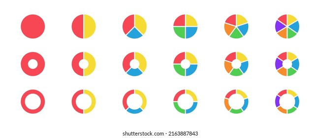 Circle Diagram Icon Set Growing Graph Stock Vector (Royalty Free ...