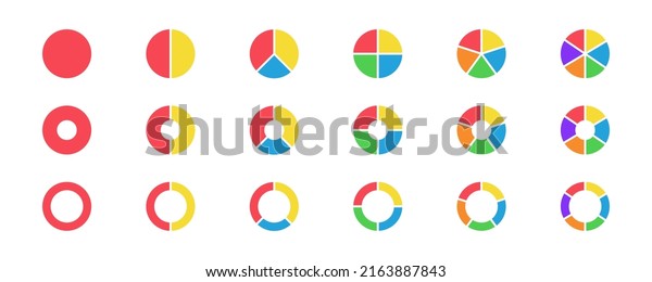 Circle Diagram Icon Set Growing Graph Stock Vector (Royalty Free ...