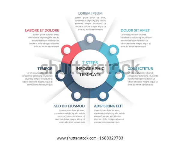 Circle Diagram Template Seven Steps Options Stock Vector (Royalty Free ...
