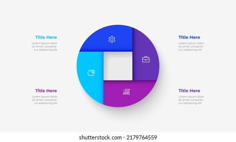 Circle Divided Into Four Parts Template Stock Vector (Royalty Free ...