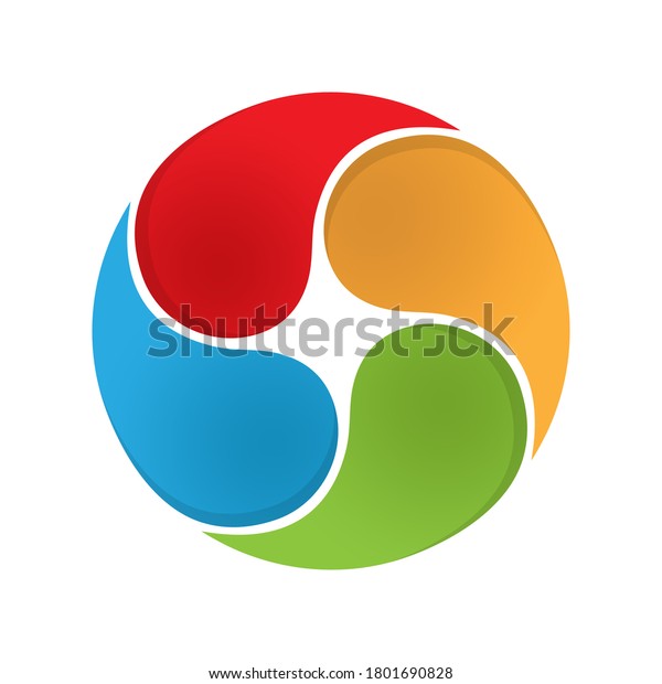 Circle Divided Into Parts Stylized Vector Stock Vector (Royalty Free ...