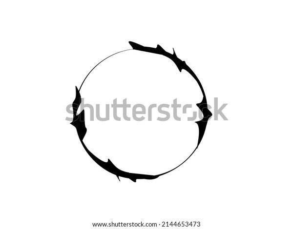 Circle Dynamic Swoosh Framemonochrome Circle Element Stock Vector ...