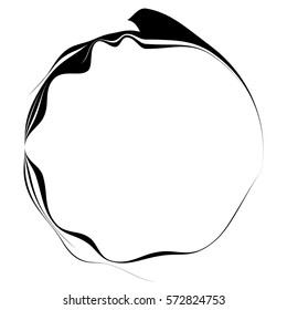 Circle Dynamic Swoosh Line Frame Monochrome Stock Vector (Royalty Free ...