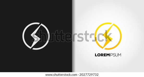 Circle Electric Logo Template Vector Set Stock Vector (Royalty Free ...