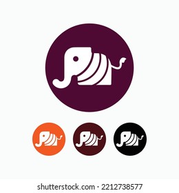 Circle Elephant Animal Vector Logo Design Stock Vector (Royalty Free ...