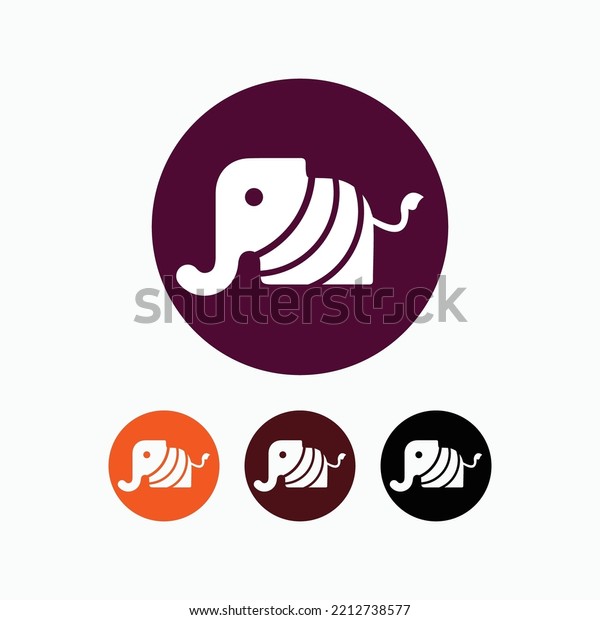 Circle Elephant Animal Vector Logo Design Stock Vector (Royalty Free ...