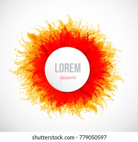 Circle Fire On White Background Place Stock Vector (Royalty Free ...